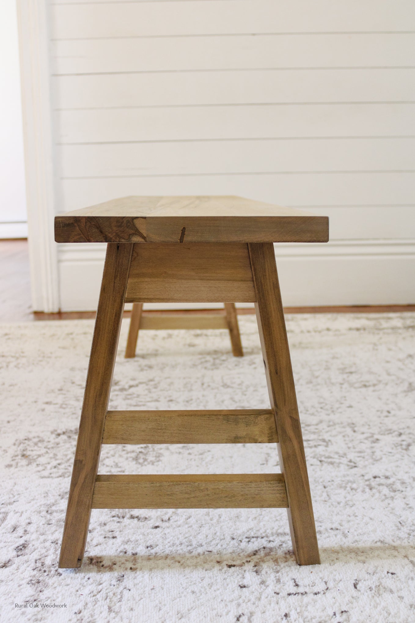 Rustic Maple Bench. Handmade interior bench.– Rural Oak Woodwork